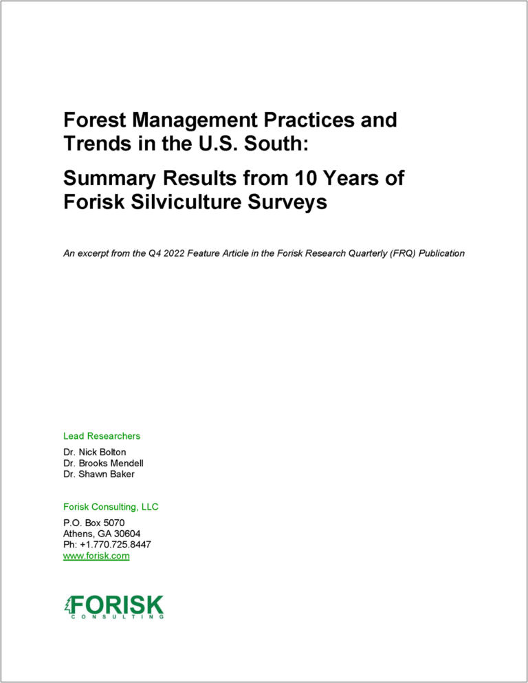 Forest Management Practices and Trends in the U.S. South: Summary ...
