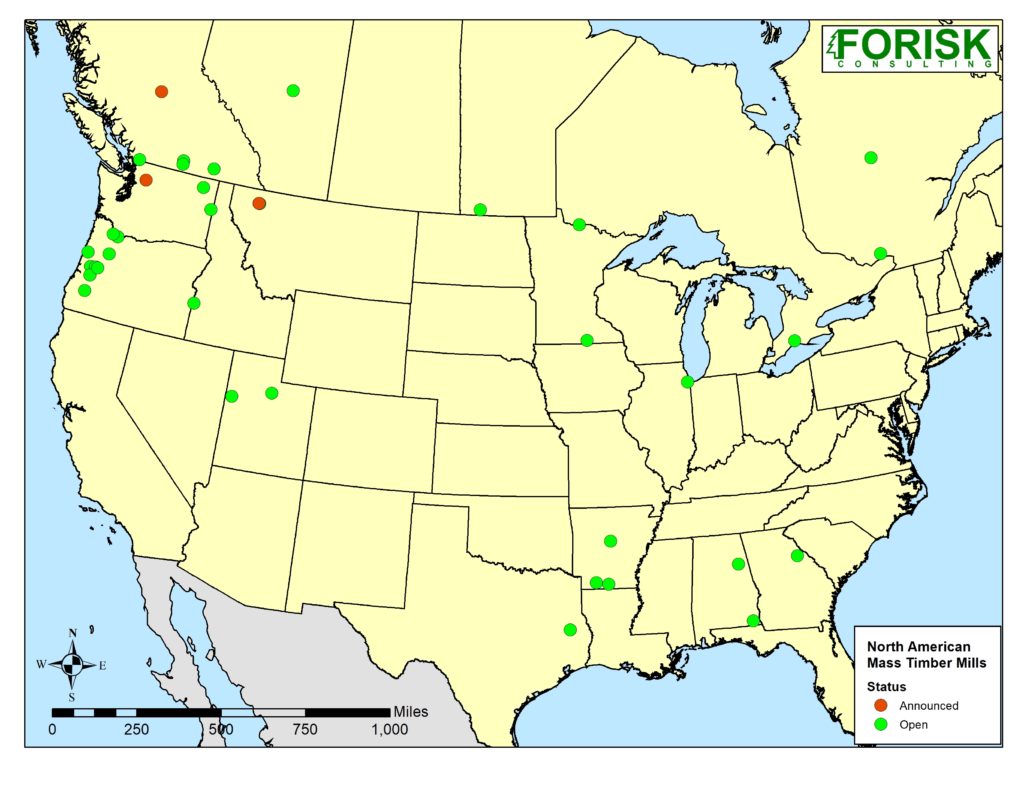 Mass Timber Production in North America - Forisk